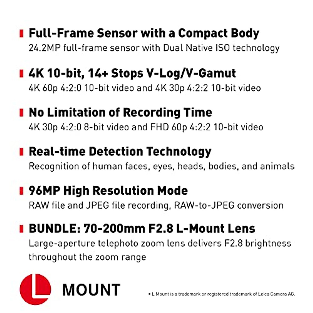 Panasonic LUMIX S5 Full Frame Mirrorless Camera (DC-S5BODY) and LUMIX S PRO 70-200mm F2.8 Telephoto Lens (S-E70200)