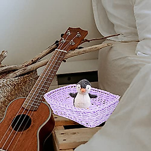 Cabilock Wicker Bin Countertop Storage Basket: Purple Storage Basket Organizer Makeup Sundries Display Bin Kids Toy Ornament Organizer Photography Prop