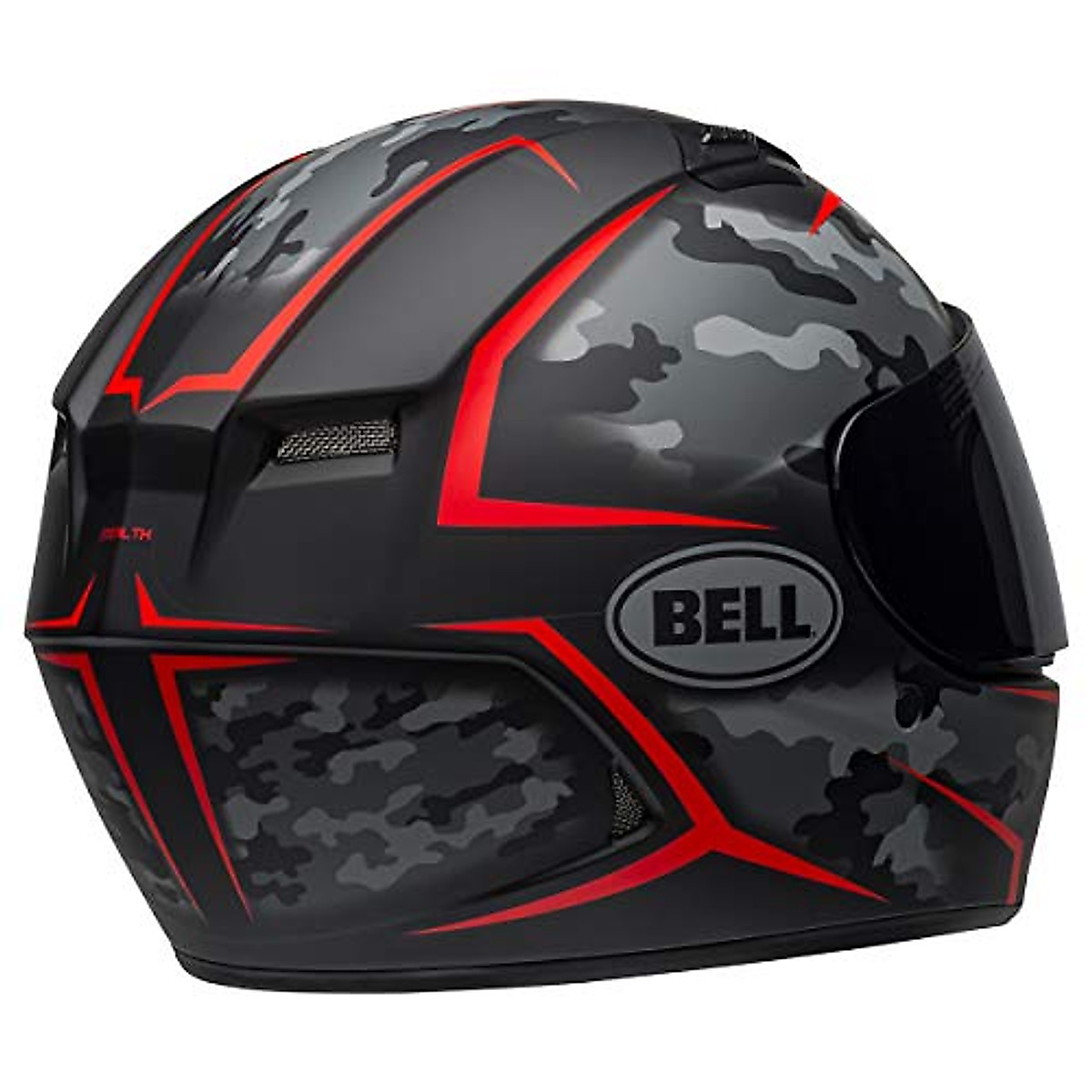 Bell Qualifier Full-Face Motorcycle Helmet (Stealth Camo Matte Black / Red - X-Large)