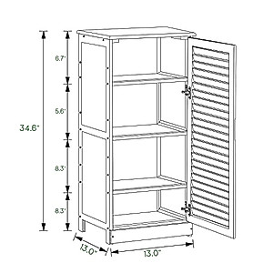 MoNiBloom 4 Tier Storage Cabinet Free Standing with Shutter Door, Bamboo Shoes Organizer Rack for 6-10 Pairs Bedroom Entryway Hallway, Natural