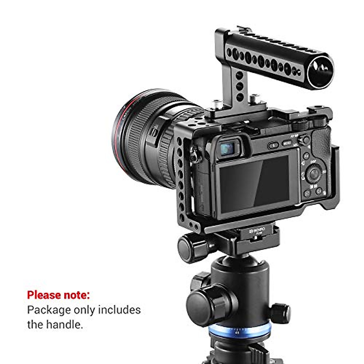 SmallRig Camera Top Handle Cheese Handle Grip with Built-in Shoe Mount for Camera Rig, Camera Cage 1638B