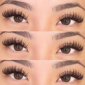 Lashes Natural Look Cat Eye False Eyelashes Mink Fluffy Fox Eye Lashes Wispy 15mm 6D Volume Strip Fake Eyelash Extension Look by PHKERATA, 7 Pairs Pack