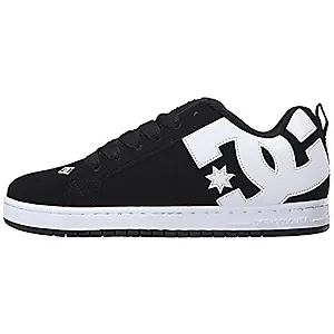 DC Men's Court Graffik Casual Low Top Skate Shoe Sneaker Skateboarding, Black, 11.5
