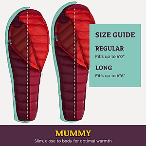 Marmot Micron 40 Sleeping Bag | Water-Resistent, Packable, Breathable, Sienna Red/Tomato, Regular
