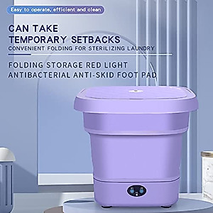 Portable Washing Machine, Mini Foldable Washer and Spin Dryer Small Foldable Bucket Washer, Suitable for Apartment, Laundry, Camping, RV, Travel (110V-260V)