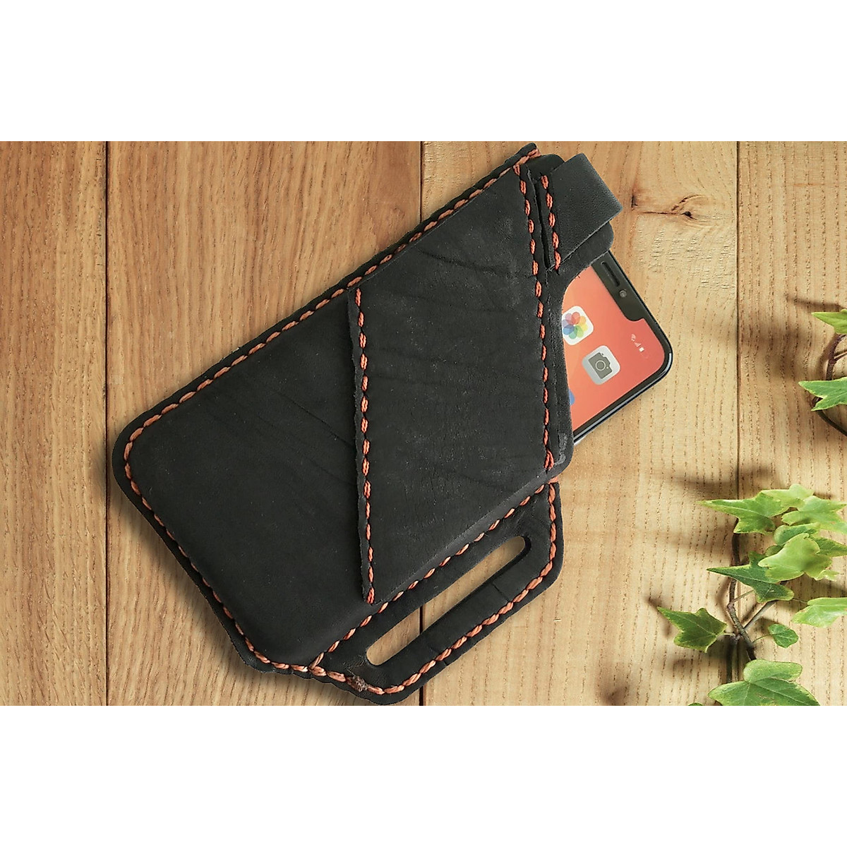 Case for iPhone 5 13 Pro Max, made of genuine leather with a belt clip (iPhone XR)