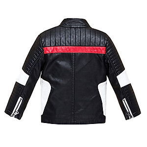 BUDERMMY Boys Leather Motorcycle Pilot Jackets Toddler Coats Black Size 11