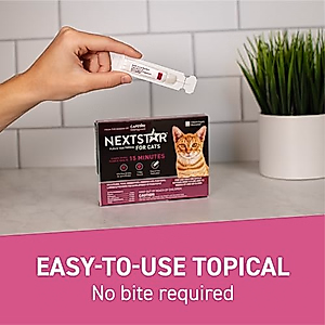 NEXTSTAR Flea and Tick Prevention for Cats, Fast Acting Topical Treatment & Control, Waterproof Drops, Small Cat and Kitten Over 3.5 lbs - 3 Month Supply