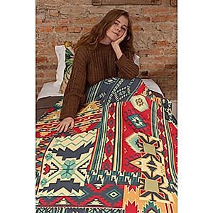 Darani Traditional Native American Style Lightweight Super Soft Cozy Throw Blanket Warm and Lightweight Soft Flannel Blankets 80x60 Large for Adult Bed Blanket