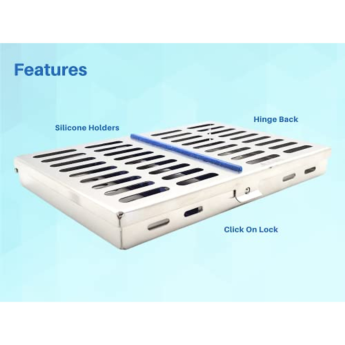 ARTMAN Instrument Cassette Rack for 5,7,10 & 20 Instruments Box Dental Instruments Organizer (for 10 Instruments)