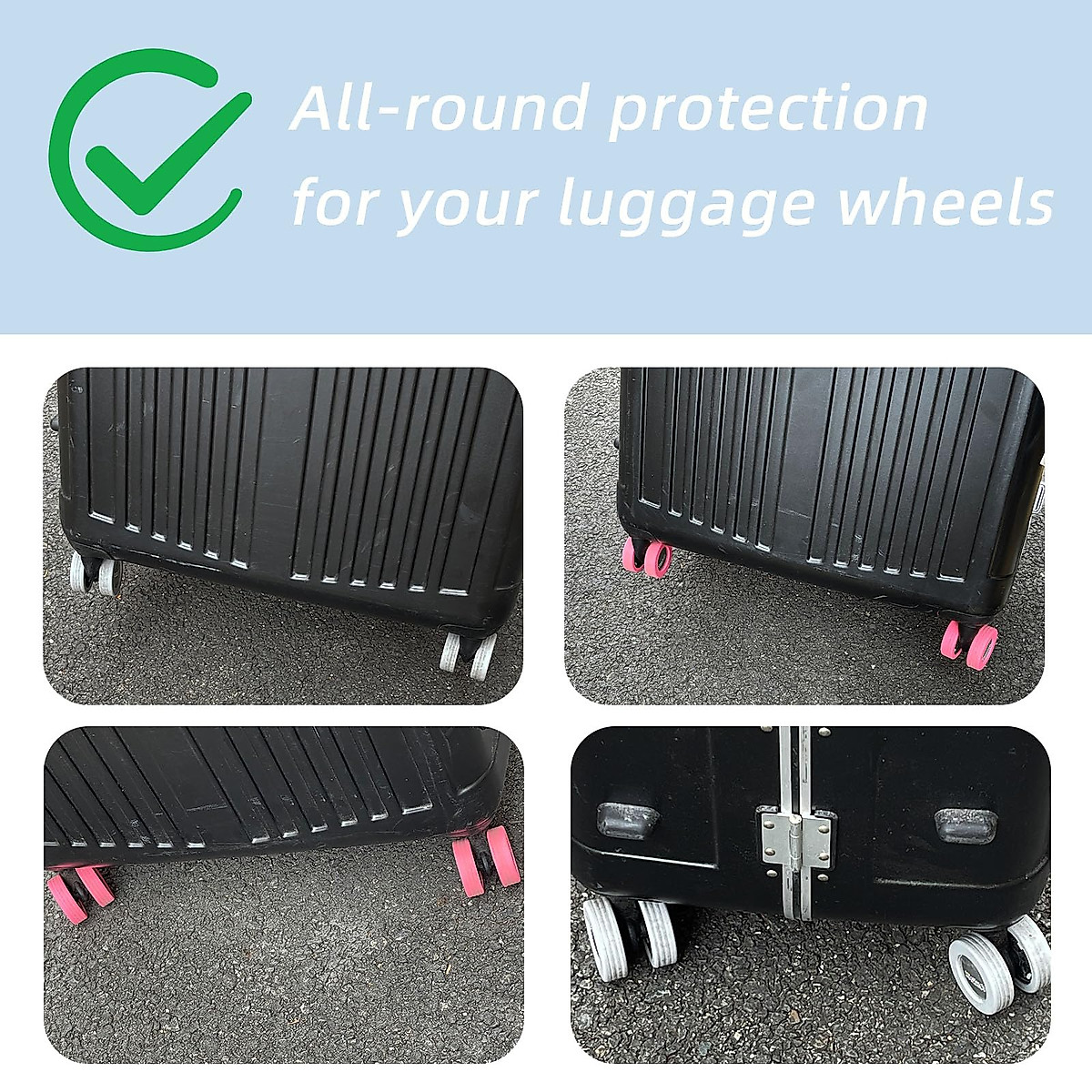 Zalengine 10-Pack Luggage Suitcase Wheels Cover - Luggage Wheels Cover for most 8-Spinner Wheels Luggage Sets - Protect Luggage Wheels from Wear and Tear (orange)