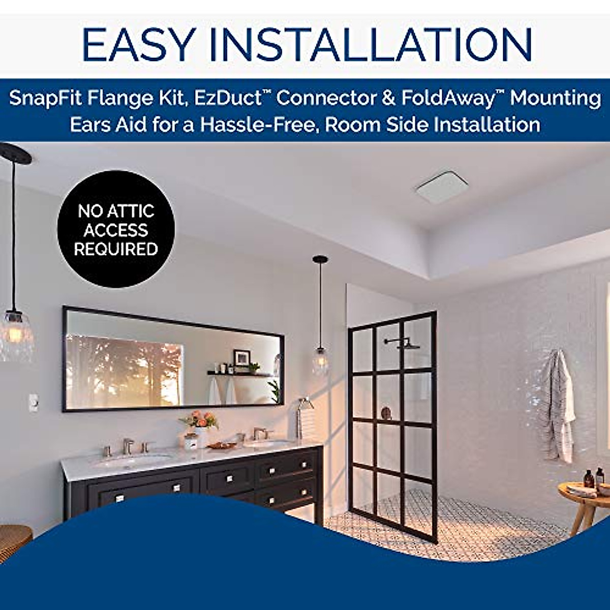 Broan-NuTone AER110KA Ventilation Fan with Infinitely Adjustable Speed Control Switch and Roomside Installation, 110 CFM