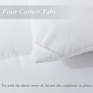 ELNIDO QUEEN Twin Comforter Duvet Insert - White Comforters Twin Size - All Season Fluffy Lightweight Down Alternative Comforter - Bedding Quilted Comforter - Twin Size(64×88 Inch)