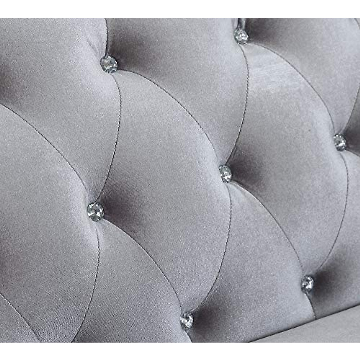 Coaster Furniture Frostine Sofa Silver Velvet Chrome Chrome 551161