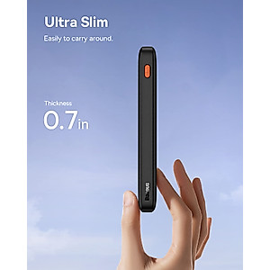 Baseus Portable Charger, 20W PD QC Power Bank Fast Charging, 10000mAh Slim Battery Pack Charger Portable with USB C in&Out for iPhone 15 14 13 12 11 Samsung S23 S22 Google LG iPad