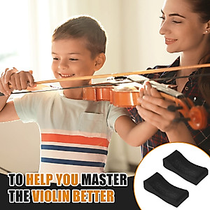 2 Pcs Kids Violin Shoulder Pads Soft Foam Violin Shoulder Rest Violin Sponge Violin Shoulder Pillow with Yellow Rubber Bands for Party Wedding Concerts Player Cushion, 3/4-1/2