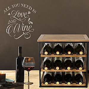 Wine Rack Countertop Tabletop Wine Holder - Rustic Wine Stand 12 Bottle Freestanding Storage Display Wine Cabinet