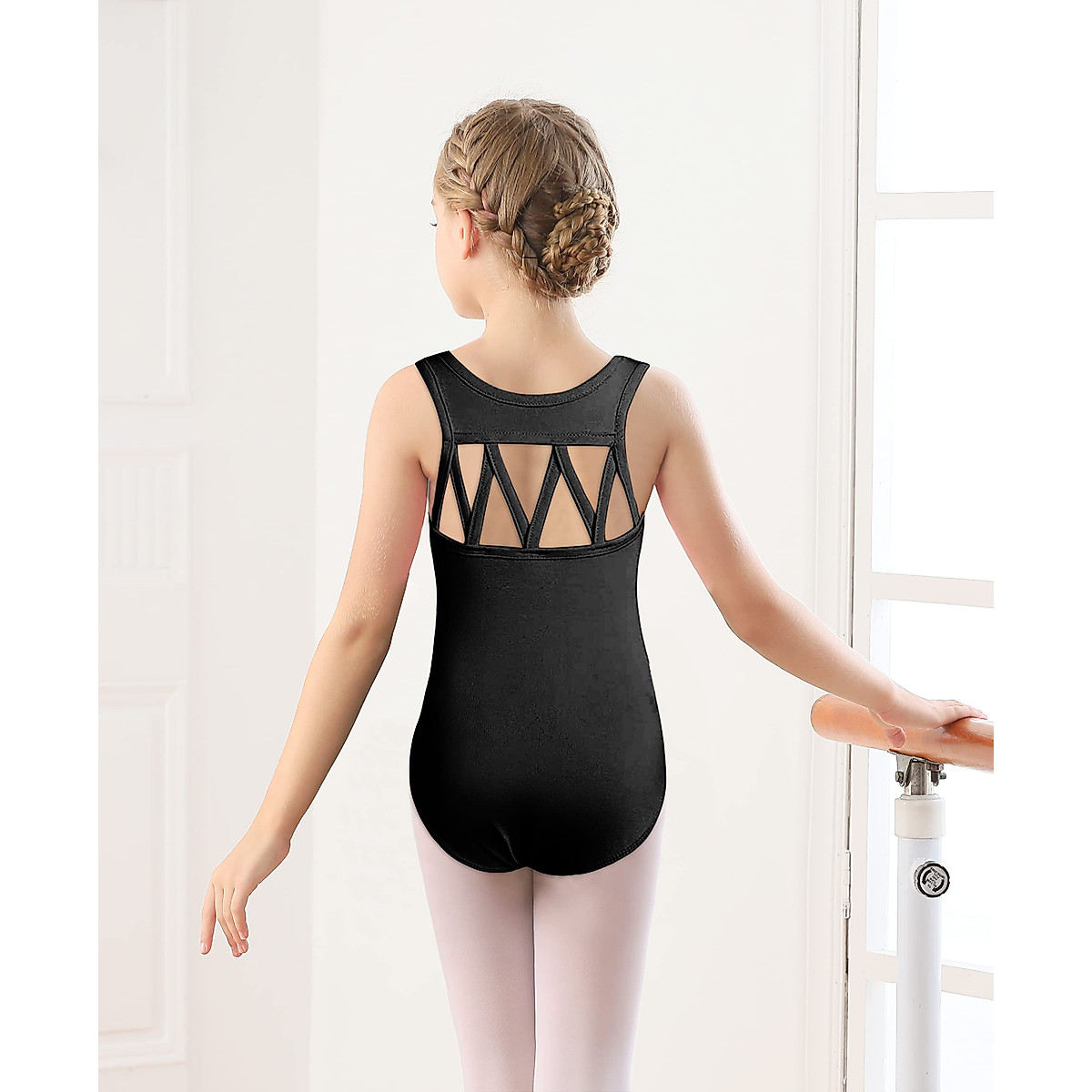 DANSHOW Tank Dance Leotards for Girls,Back M Straps(6001-XL-06)