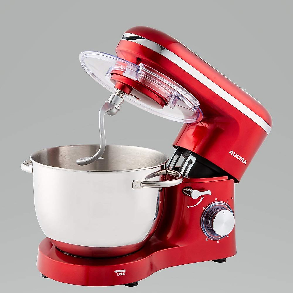 Aucma Stand Mixer Dough Hook, Electrophoresis Hook for Aucma 6.5QT Stand Mixer SM-1518N, Upgraded Version with Shield and Dishwasher Safe