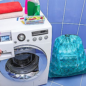 Travel Laundry Bag 2 Packs Heavy Duty Dirty Clothes Shoulder Bag with Drawstring Large Travel Organizer Bags for Luggage, 21 x 22 Inch