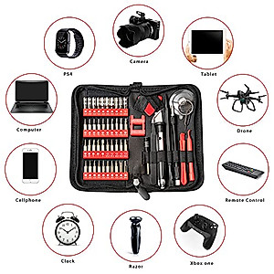 SHARDEN Precision Screwdriver Set 56 in 1 Magnetic Driver Kit Professional Electronics Repair Tool Kit with Portable Bag for iPhone, Smartphone, iPad, PC, Computer, Laptop, Tablet, Game Console, Watch