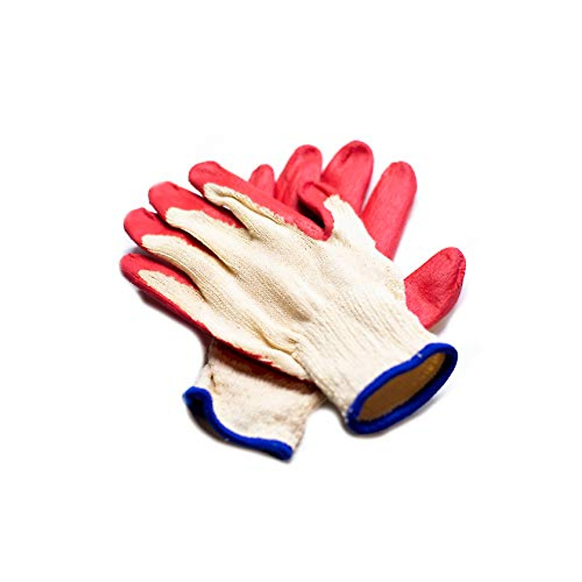 G & F Products 3106-10 String Knit Palm, Latex Dipped Nitrile Coated Work Gloves For General Purpose, 10-Pairsper Pack, Red, Large