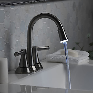 Aqua Vista 22-B42CPL-BN-AV Bathroom Sink Faucet, Two Handle w LED Light Brushed Nickel