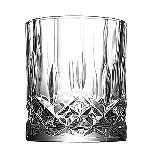 Modern-Depo Whiskey Liquor Rocks Glasses Crystal 10 Ounce Set of 4 Tumblers Barware for Cocktail Scotch Rum Bourbon Vodka Tequila Beverage
