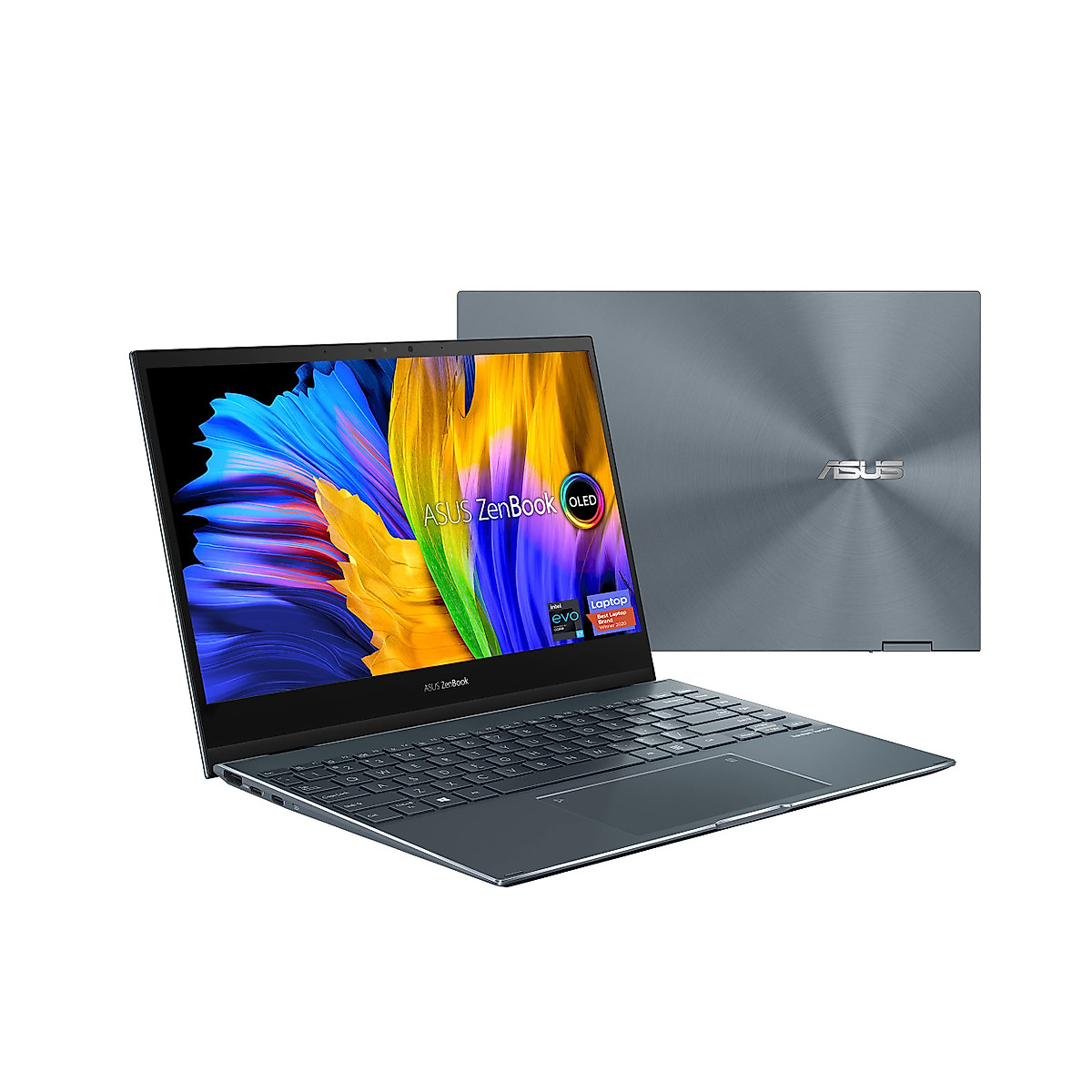 ASUS ZenBook Flip 13 OLED Ultra Slim Convertible Laptop, 13.3” OLED FHD Touch Screen, Intel Evo Platform Core i7-1165G7 Processor, 16GB RAM, 1TB SSD, Windows 10 Home, Pine Grey, UX363EA-IH74T
