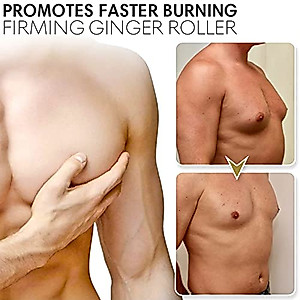 TURSHI Gynecomastia Firming Ginger Roller,2023 New Gynecomastia Tightening Ginger Cream,Firming Ginger Breast Firming Down Cellulite for A Better Physique Make Them Firmer Cleansing Oil