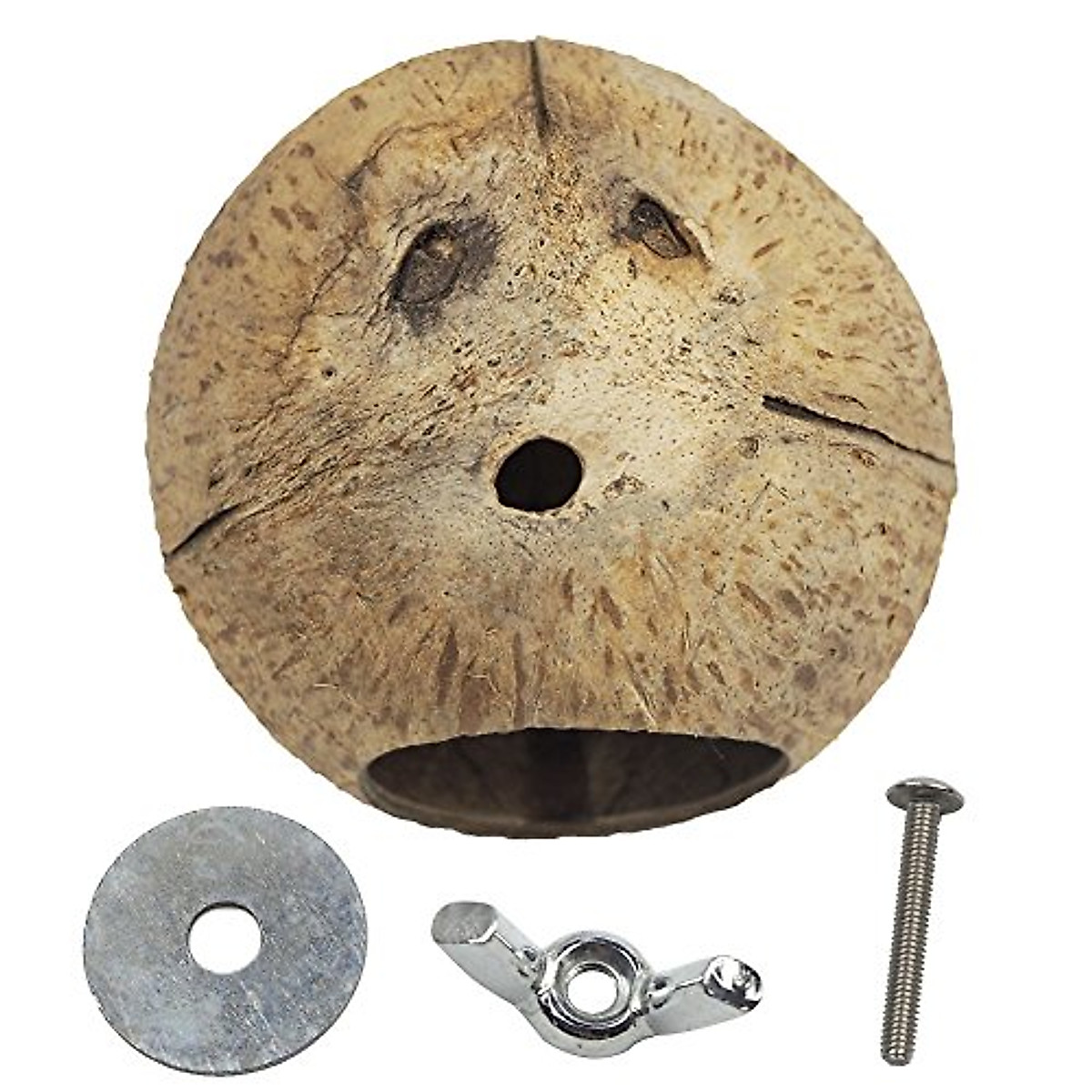 OMEM Bird Coconut House,Hamster House,Coconut Shells can Fixed in Bamboo, Birdcages, Hamster Cages (L)