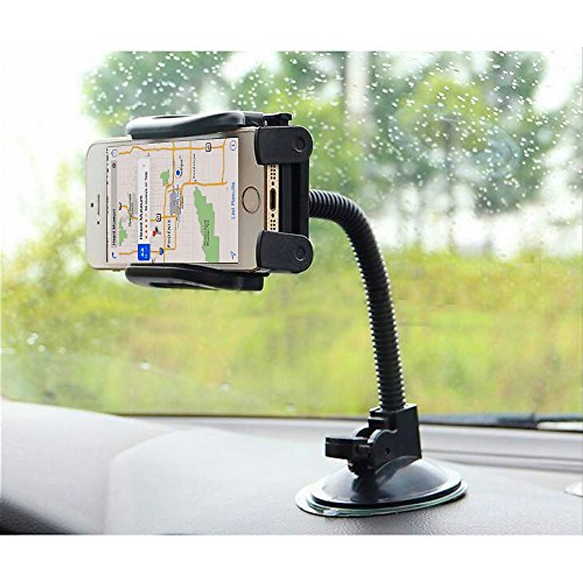 NEM Universal 3-in-1 Car Cell Phone Holder, Windshield Long Arm Phone Holder, Dashboard, Air Vent, Stand with Photo Frame for iPhone 12/11/X/8/7/7P/6s/6P/5S,Galaxy S5/S6/S7/S8/S9,Google,LG,Huawei
