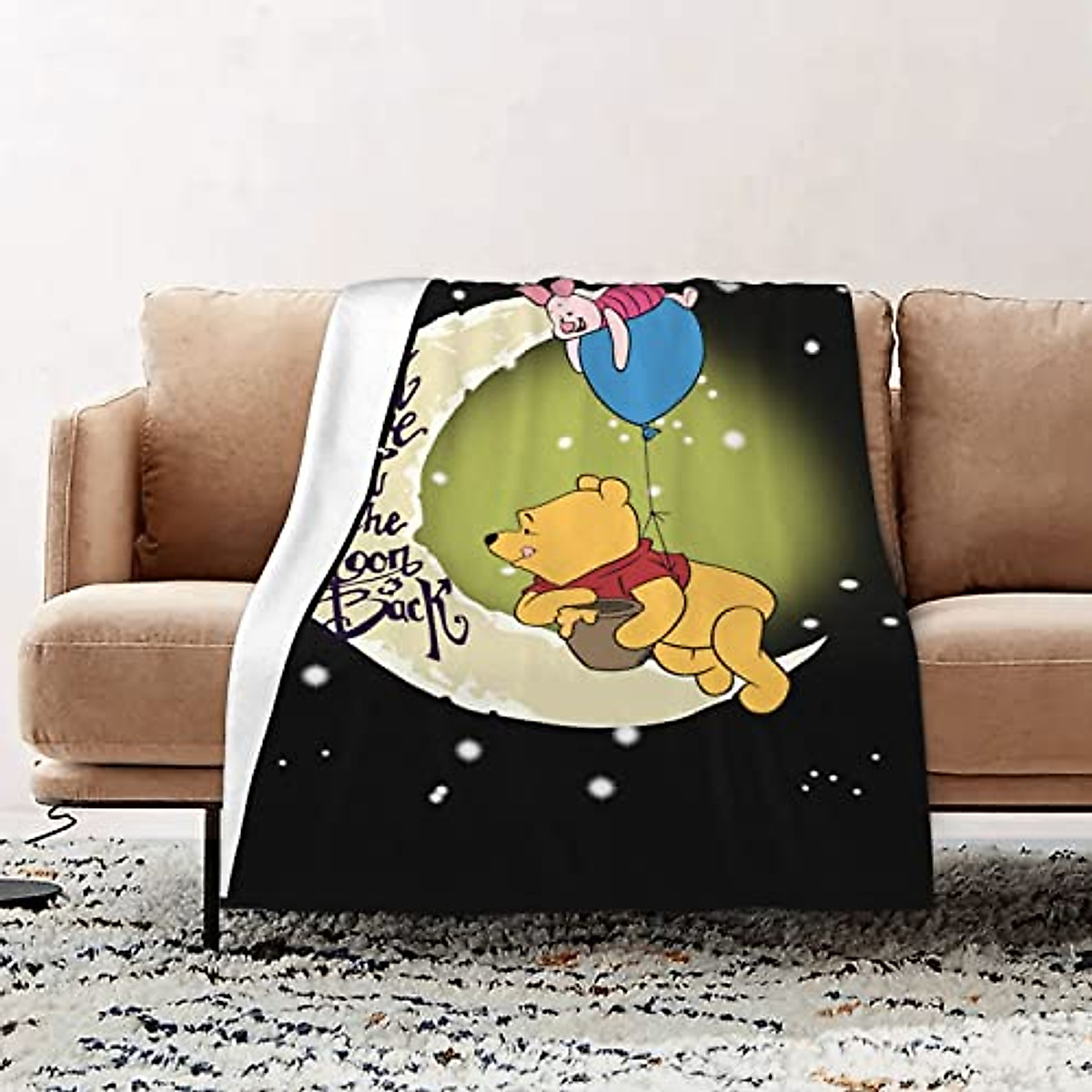 EVAGMG Cute Blanket Boys Girls Blankets Flannel Fleece Bear Throw Best Friend Super Soft Cozy Warm Plush Bedding 50''x40''