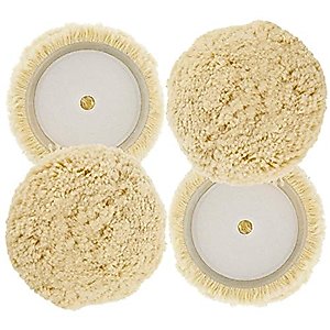 TCP Global 6" 100% Wool Hook & Loop Grip Buffing Pad for Compound Cutting & Polishing (Pack of 2)