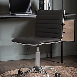 JUMMICO Office Chair Mid Back Task Chair Adjustable Home Computer Executive Desk Chair with 360° Swivel (Black)