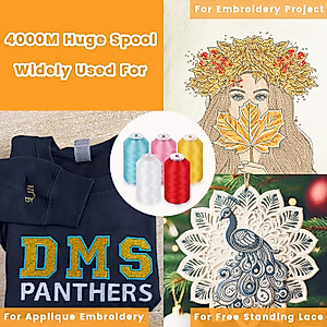 New brothread - Single Huge Spool 4000M Each Polyester Embroidery Machine Thread 40WT for Commercial and Domestic Machines - Emerald Green