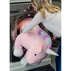 Animal Adventure | Sqoosh2Poof Giant, Cuddly, Ultra Soft Plush Stuffed Animal with Bonus Interactive Surprise - 44" Unicorn