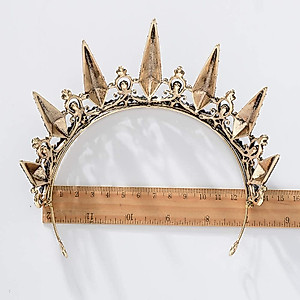 S SNUOY Black Crowns for Women Rhinestone Tiara Baroque Crown Wedding Headpiece Costume Party Accessories for Women