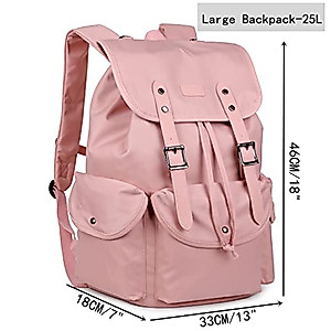 Large Waterproof Computer Laptop Backpack 15.6 inch College School Backpack Travel Hiking Backpack for Women (Pink)