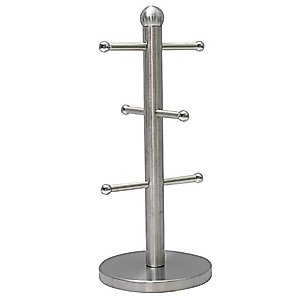 BESPORTBLE Mug Holder Tree, 1pc Stainless Steel Household Cup Drying Storage Rack Holder Stand Creative Cup Organizer for Home Coffee Counter Bar