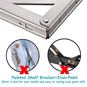 CLT 24'' Folding Shelf Brackets Max. Load 550 lb, Heavy Duty Stainless Steel DIY Wall Mounted Shelf Bracket Space Saving for Table Work Bench, Pack of 2