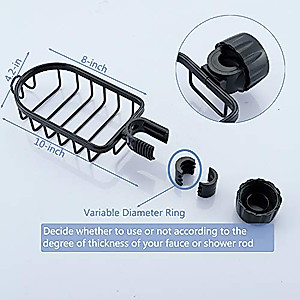 Kitchen Dish Sponge Holder Faucet Caddy Shower Rod Soap Basket,Faucet Shower Rod Assembled
