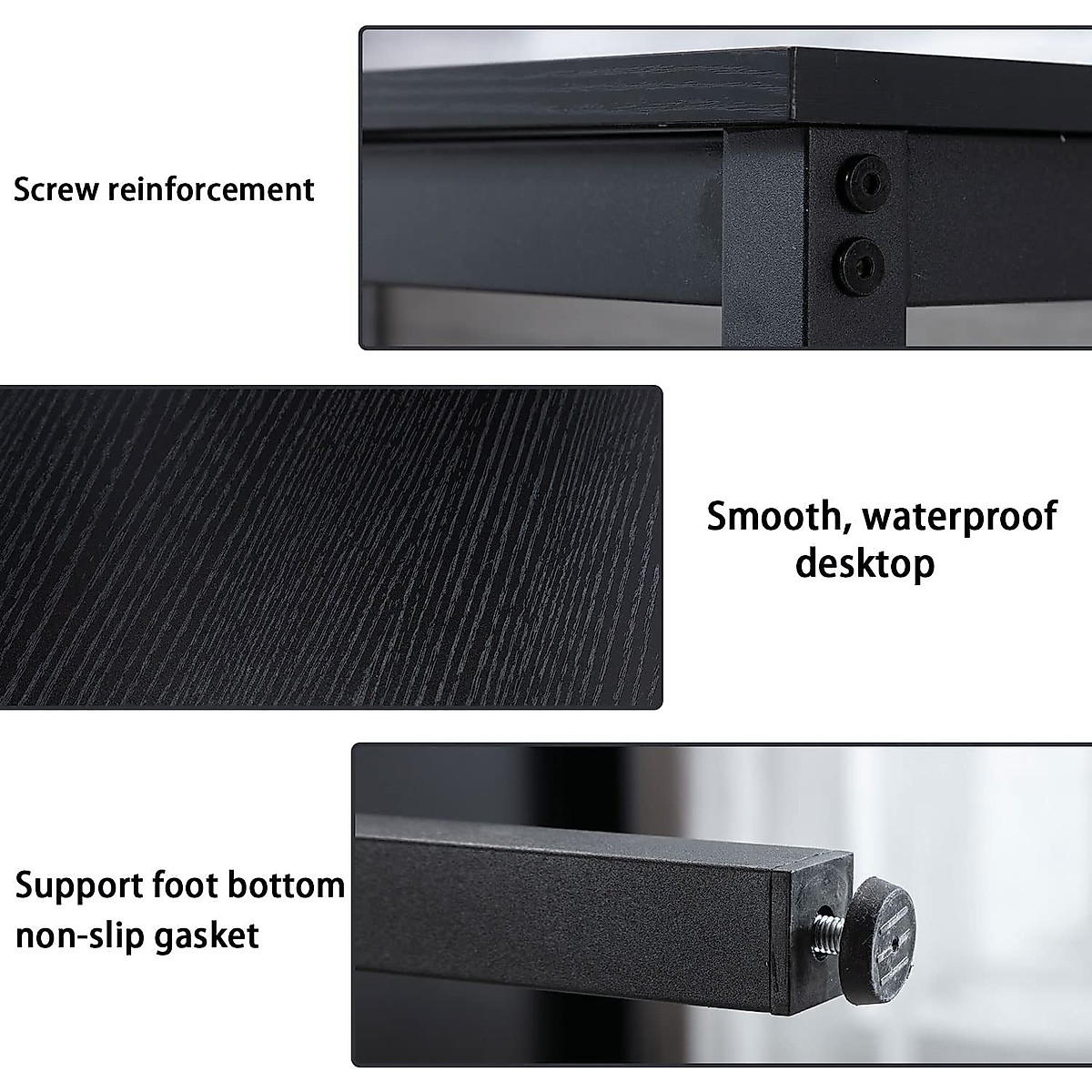 Bonzy Home Conference Tables 6.5ft Meeting Room Study Writing Table Office Computer Desk Save Space Design for 8 People 4PCS Black 78.7"x78.7"x29.5"