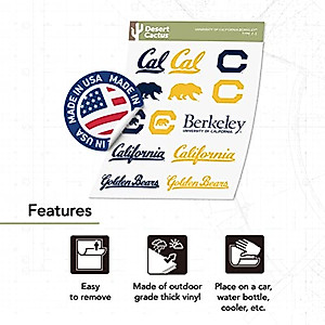 Desert Cactus University of California Berkeley Sticker Golden Bears Cal UC Stickers Vinyl Decals Laptop Water Bottle Car Scrapbook T2 (Type 2)