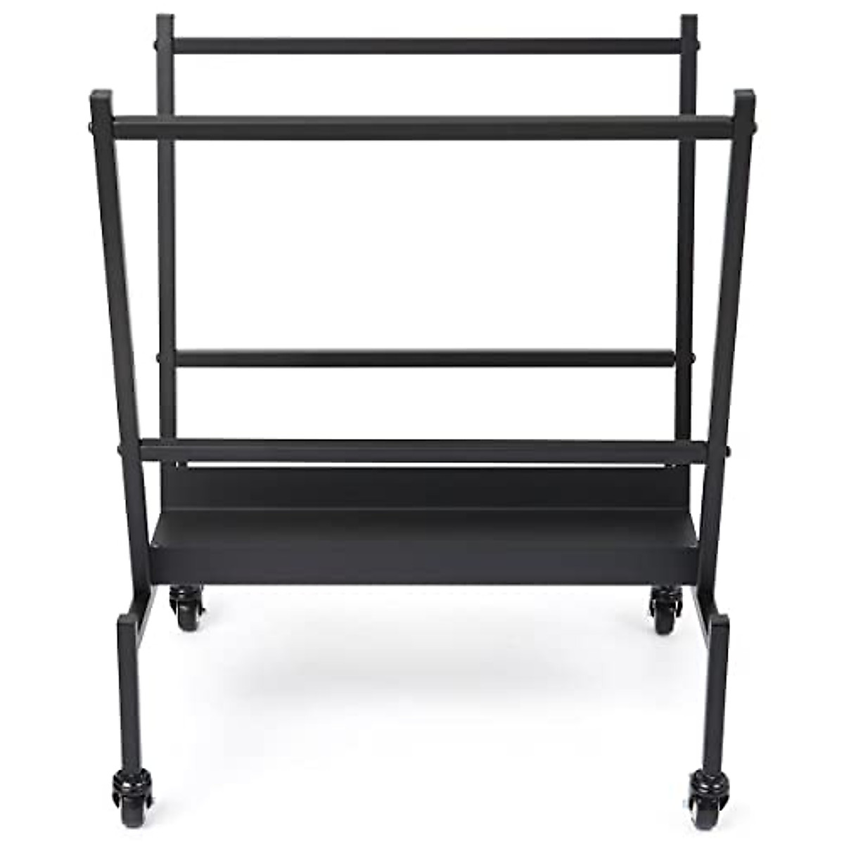 Displays2go Print Art Rack, (50) 24" x 36" Protectors, Mobile Design w/Locking Wheels - Black (ADRACK1)