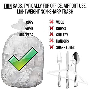 AmazonCommercial 45 Gallon Trash Bags 40" x 48" - 16 Micron Clear High Density Commercial Garbage Bags - 250 Count