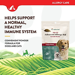 NaturVet Aller-911 Advanced Allergy Aid Formula Powder for Dogs and Cats 9 oz Powder & All-in-One Dog Supplement for Joint Support, Digestion, Skin, Coat Care – Dog Multivitamins – 13-Ounce Powder