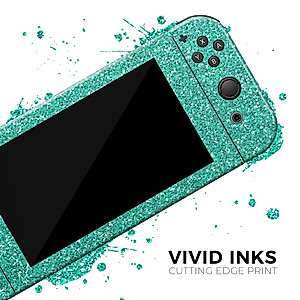 Design Skinz - Compatible with Nintendo Switch OLED Console + Joy-Con - Skin Decal Protective Scratch-Resistant Removable Vinyl Wrap Cover - Sparkling Teal Ultra Metallic Glitter