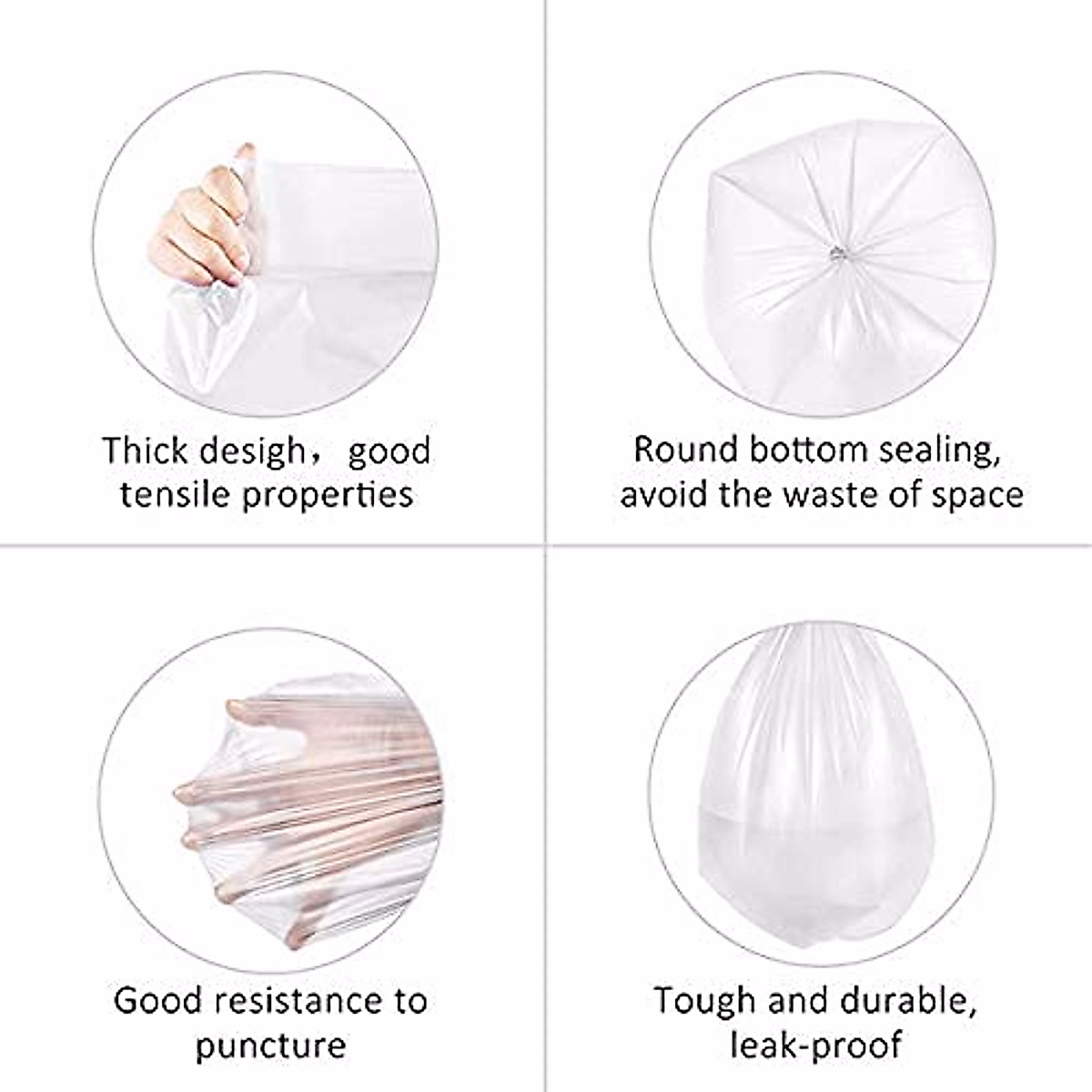 Small Trash Bags, Magesh 4 Gallon Trash Bags/Garbage Bags, Strong Wastebasket Liners for Bathroom Bedroom Office Trash Can, 125 Counts