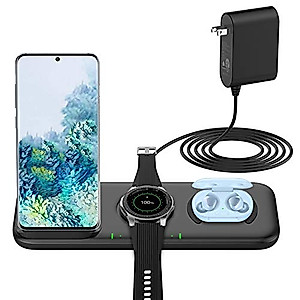 Yootech 3 in 1 Fast Wireless Charger for Samsung Devices, 22.5W Max Wireless Charging Station for Samsung Galaxy Watch 4 Classic/3/Active2/1,Gear S4/S3/Sport,Galaxy Buds 2/Pro/Live,Galaxy S22/S21/S20